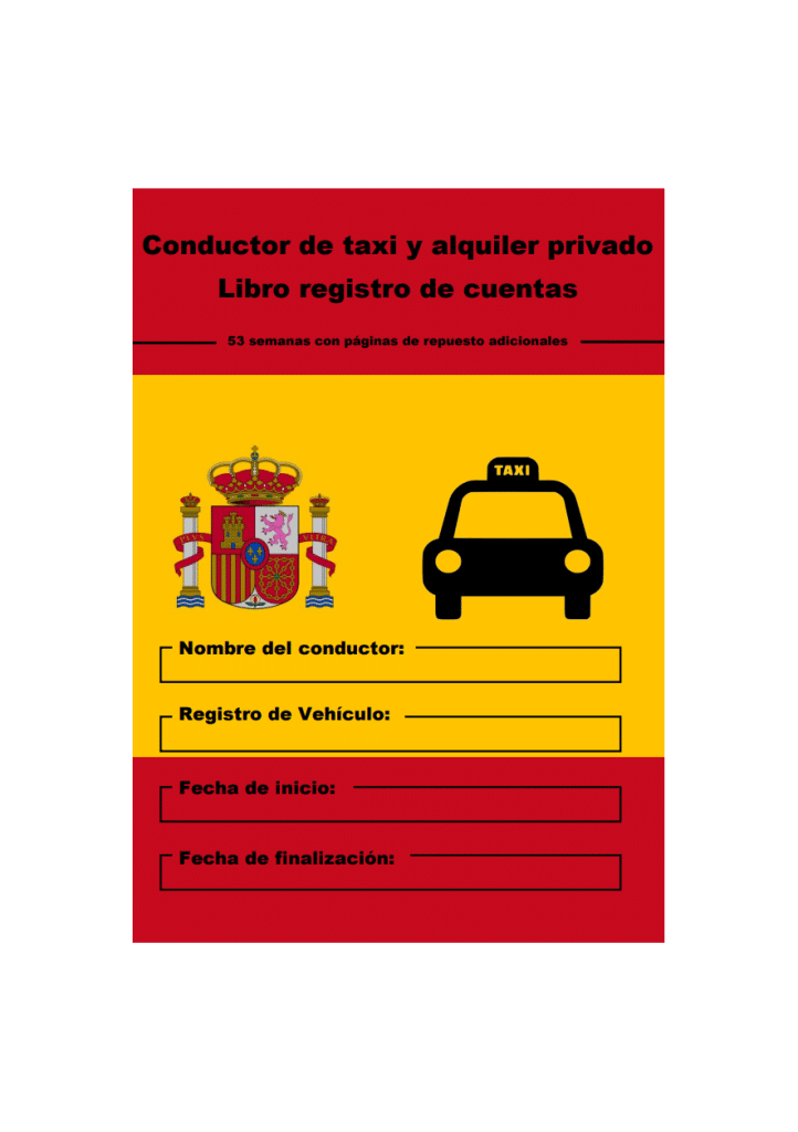 Spanish Taxi Driver Accounts Record Book/Libro De Registro De Cuentas ...